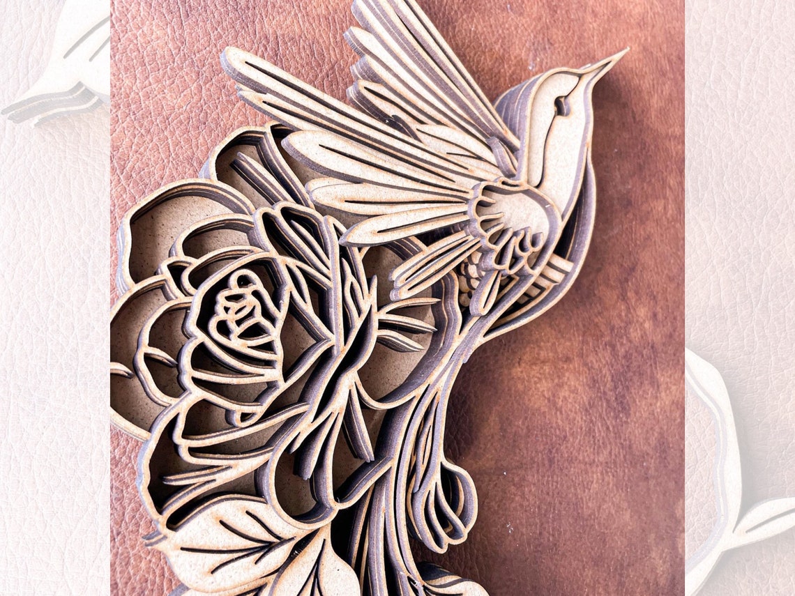 Hummingbird Laser Cut 3D File SVG Instant Download Vector - Etsy UK