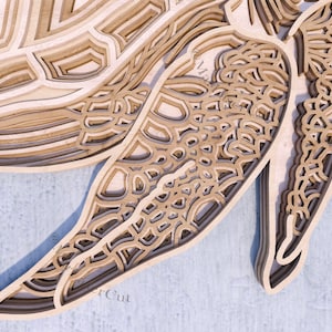 Layered Sea Turtle Laser Cut 3D File SVG Instant Download Vector ...