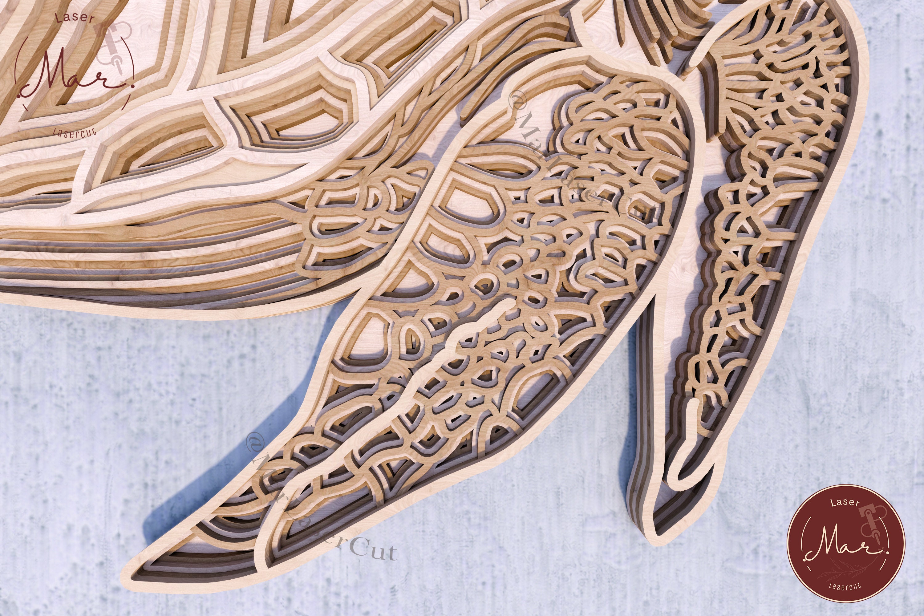 Layered Sea Turtle Laser Cut 3D File SVG Instant Download - Etsy Australia