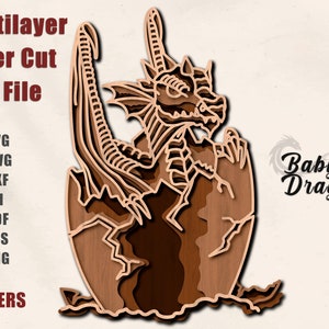 Dragon Laser Cut 3D File SVG Multilayer Laser Cut for Instant Download ...