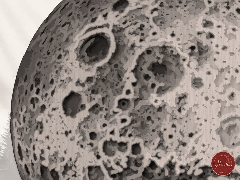 11 Layers Full Moon Laser Cut 3D File SVG for CNC Laser Dxf - Etsy