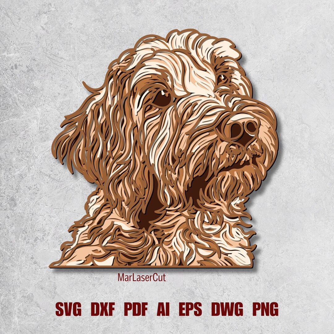 Multilayer Goldendoodle SVG Cut File Laser Paper Cutting Labradoodle ...