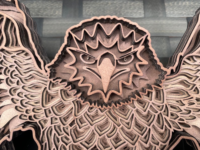 Eagle Laser Cut 3D File SVG Instant Download Vector Pattern - Etsy
