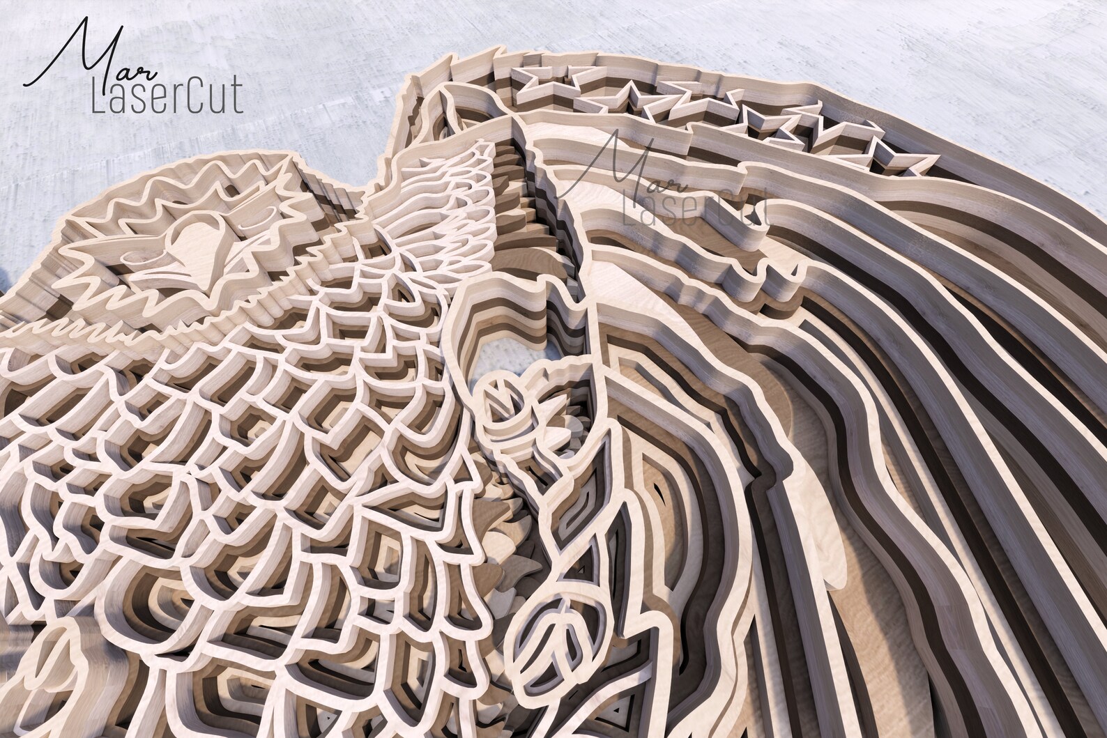 Eagle Laser Cut 3D File SVG Instant Download Vector Pattern - Etsy
