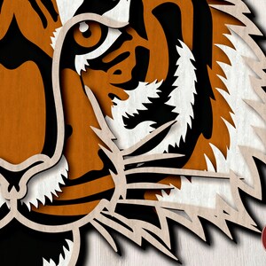 Multilayer Tiger Head Laser Cut File 3D Tiger Mandala Layered Dxf ...