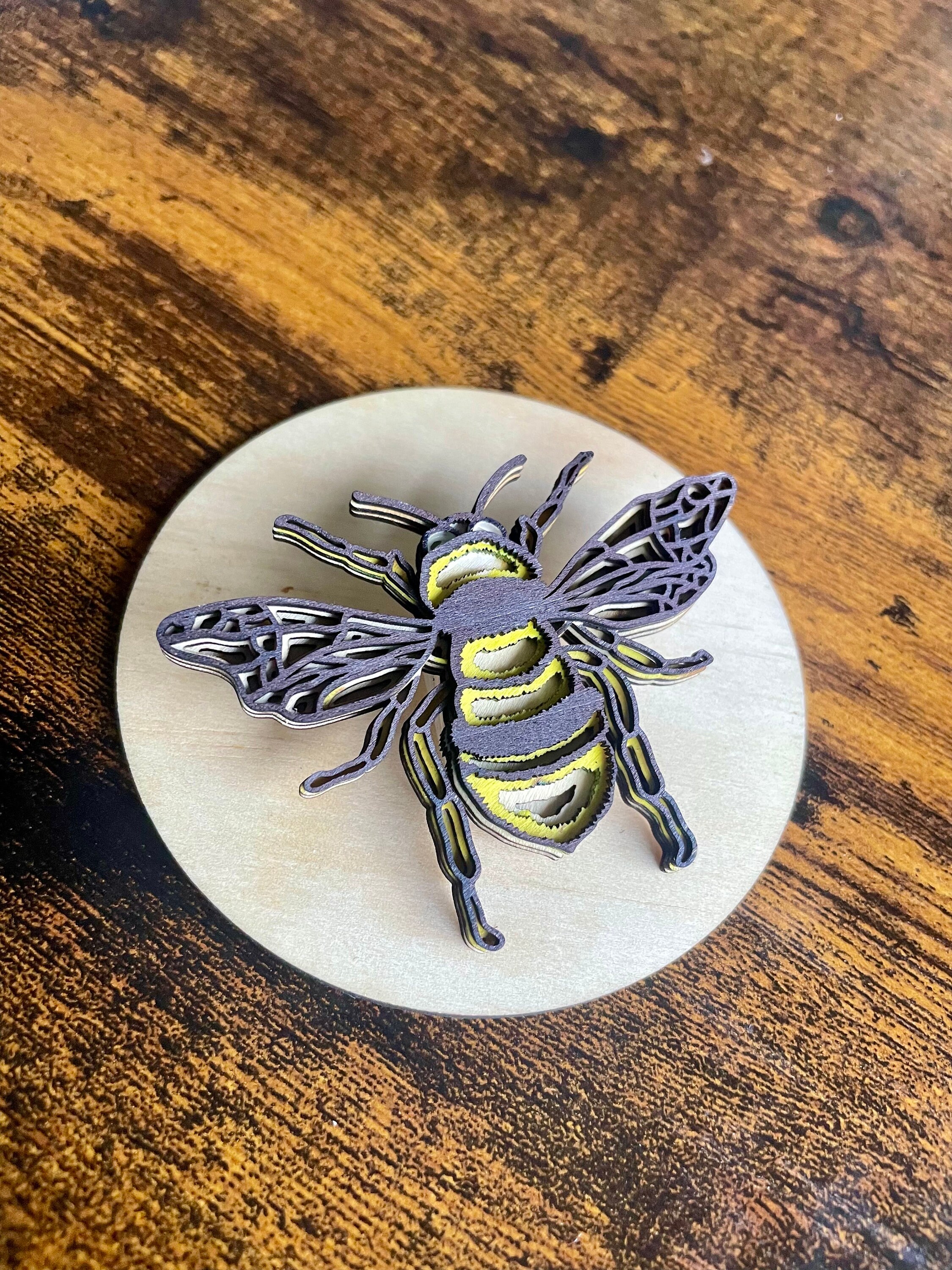 Layered Bee Laser Cut File Bee SVG 3D Instant Download Multi Layer Bee ...
