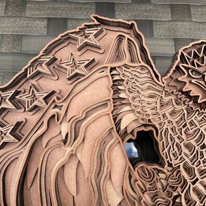 Multilayer American Eagle Laser Cut File 3D Layered Eagle Layered Dxf ...