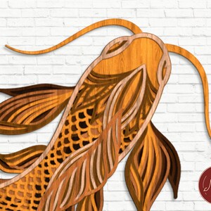 Multilayer Koi Fish Laser Cut Asia Koi Layered SVG Koi Paper Cut Fish ...