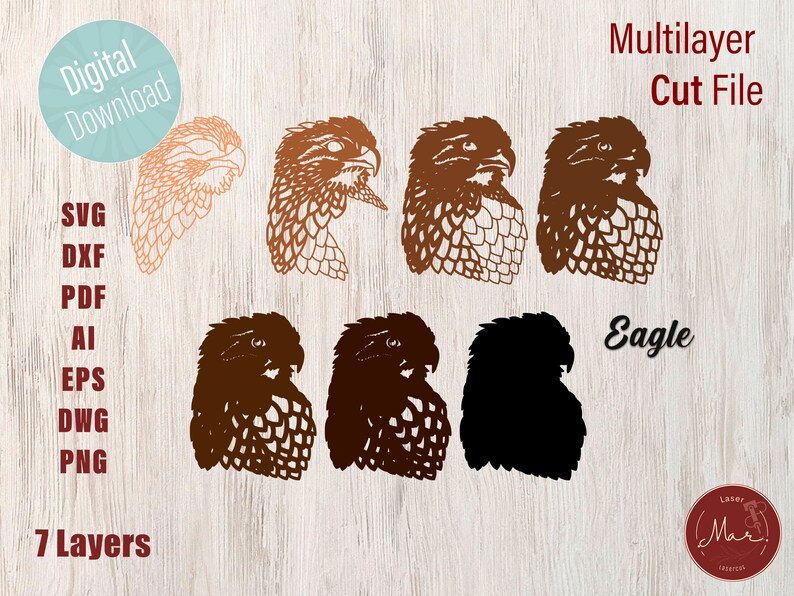Layered Eagle Laser Cut File Eagle SVG 3D Instant Download - Etsy Australia
