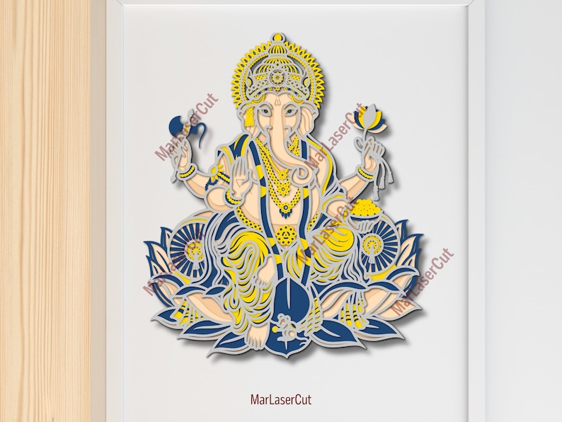 Multilayer Ganesha God Laser Cut File 3D Hinduism Mandala Layered Dxf ...