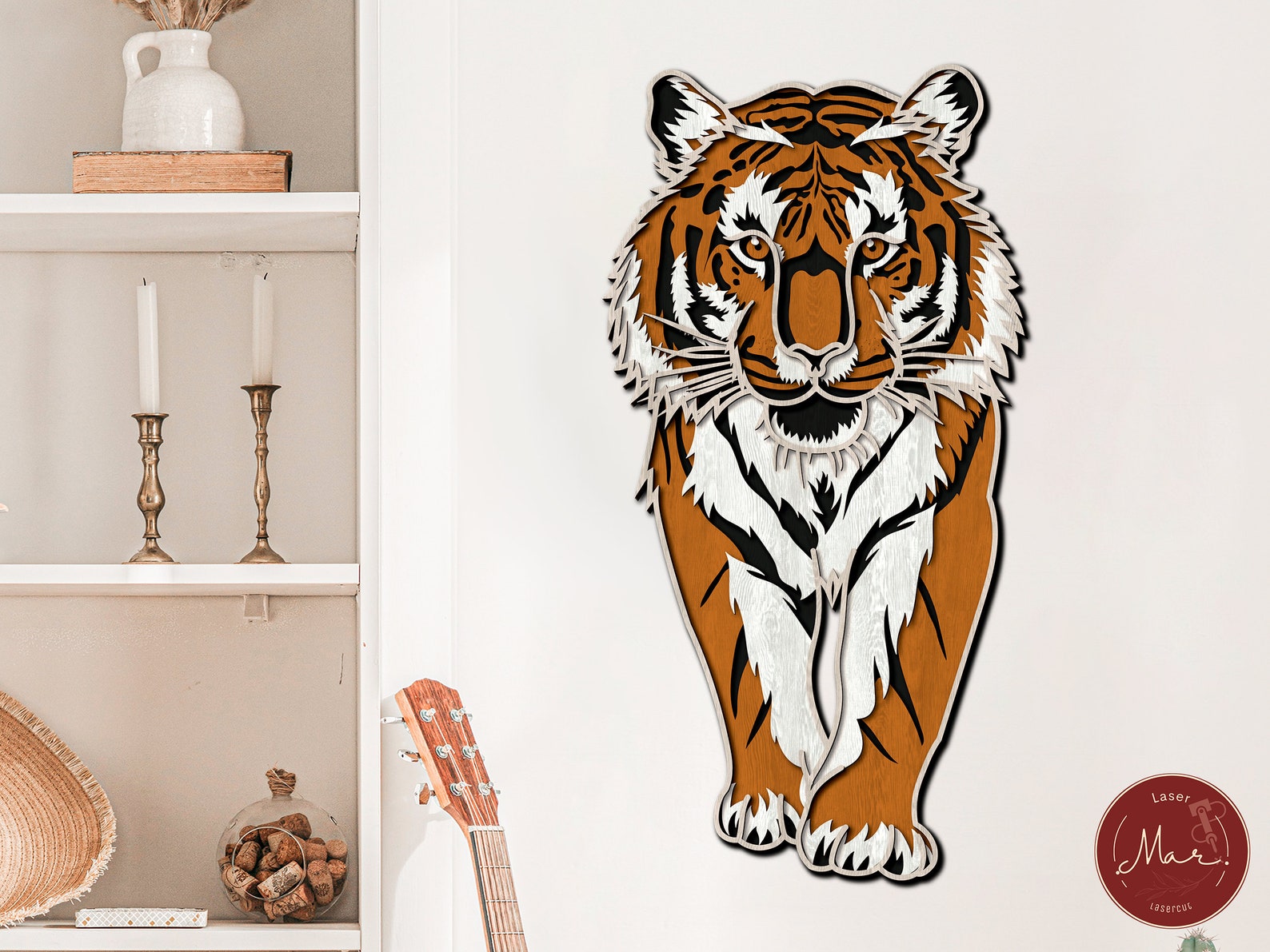 Multilayer Tiger Laser Cut File 3D Tiger Mandala Layered Dxf Dwg ...