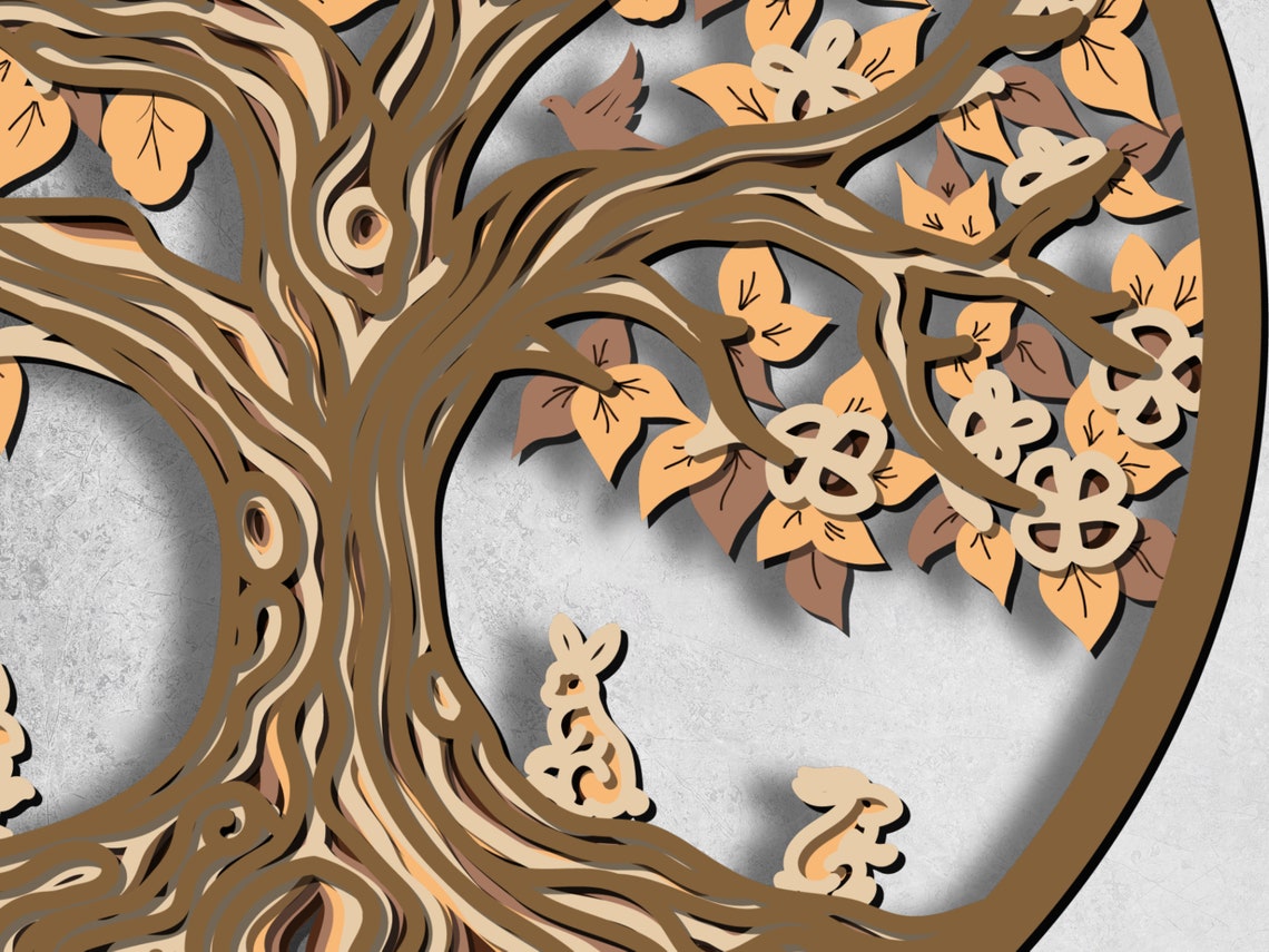Tree of Life Layered SVG Tree of Life Svg Cut File 3d Layer Tree of ...