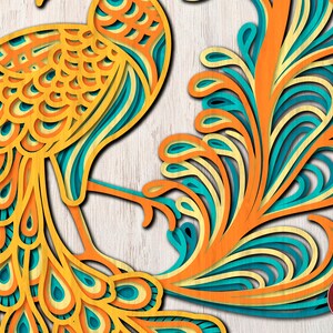 Multilayer Peacock Laser Cut File 3D Layered Peacock Layered Dxf Dwg ...