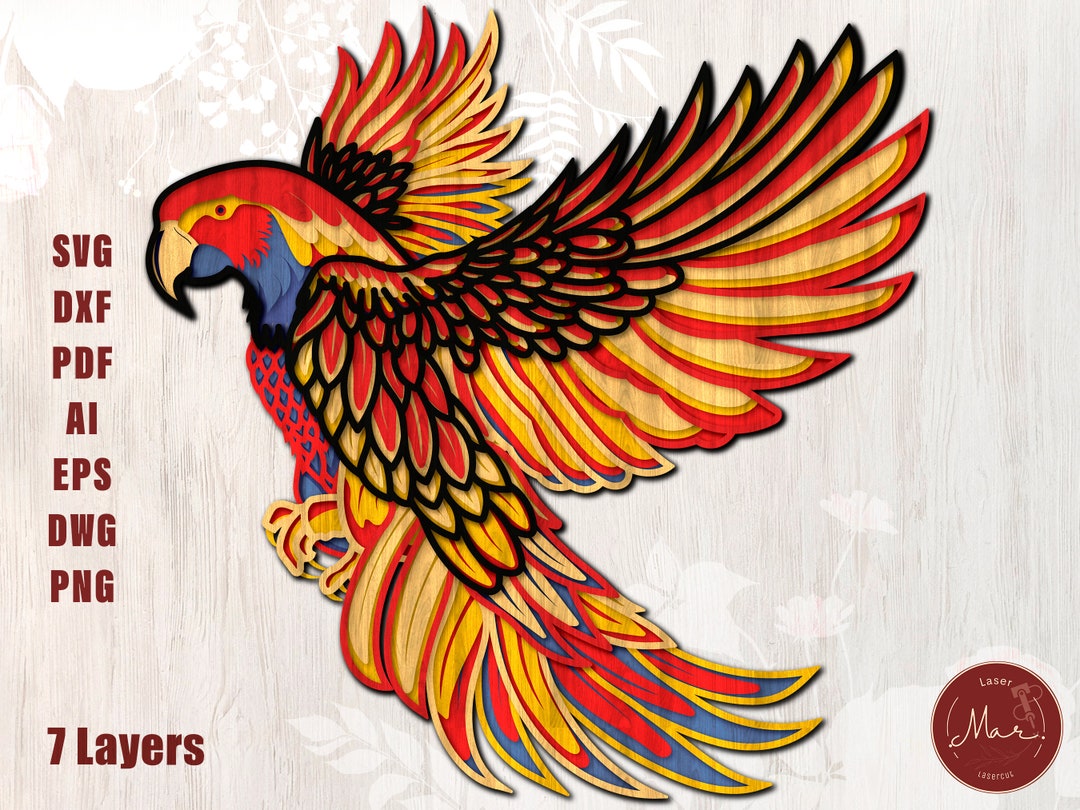 Multilayer Parrot Laser Cut File 3D Layered Parrot Layered Dxf - Etsy