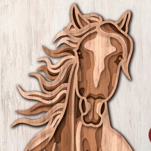 Multilayer Horse Running Laser Cut File 3D Layered Horse Layered Dxf ...