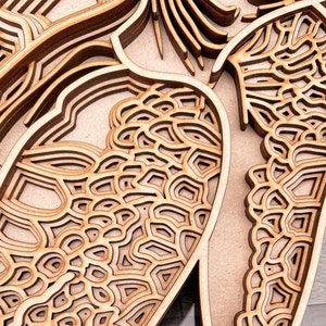 Layered Sea Turtle Laser Cut 3D File SVG Instant Download Vector ...