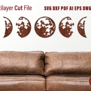 Multilayer Moon Laser Cut File SVG Layered Moon Phases Instant Download ...