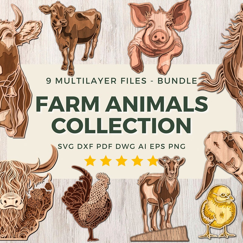 Animal Layered Laser Cut Files - Etsy