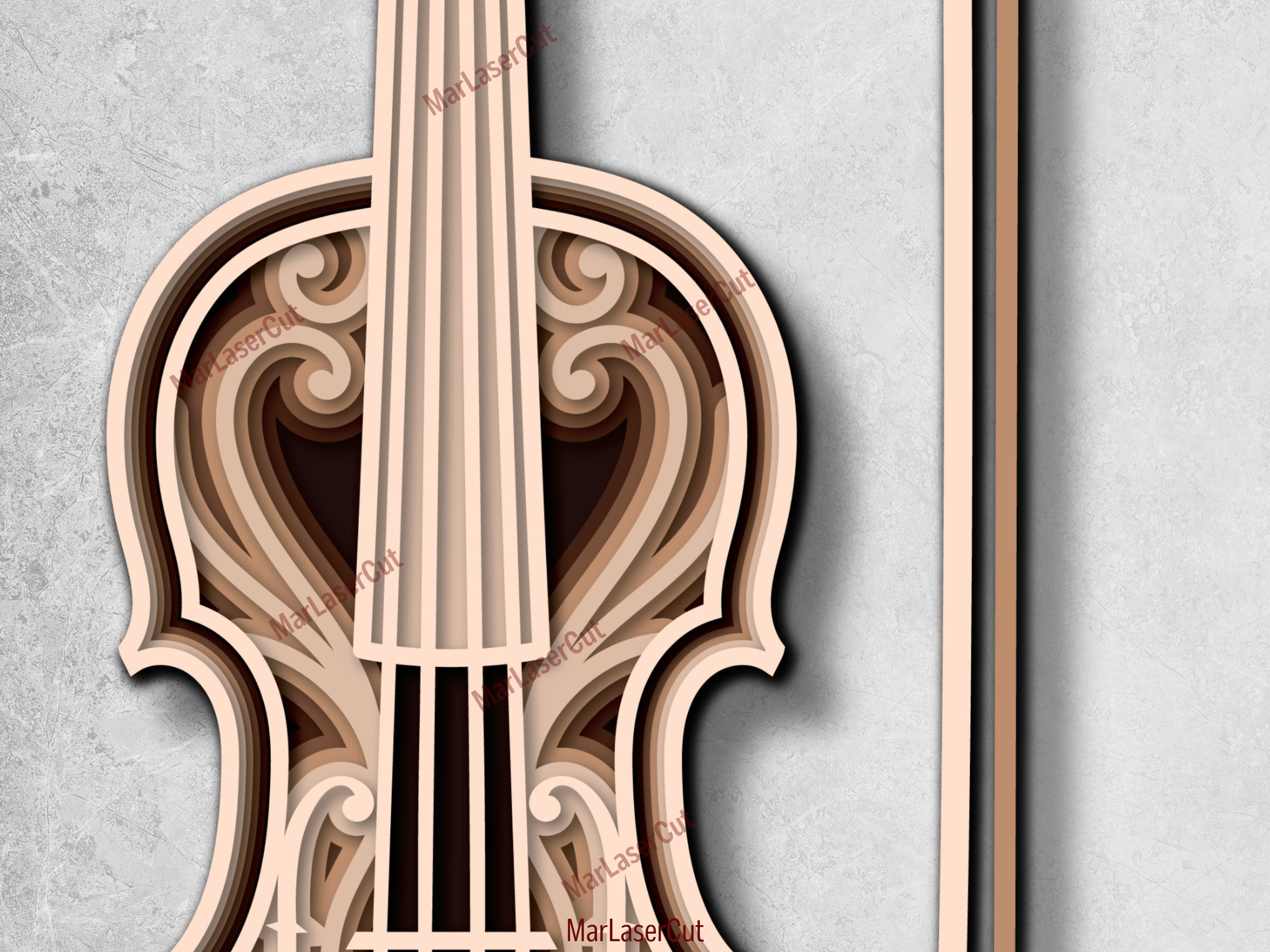 Violin Mandala Layered SVG Musical SVG Cut File 3d Layer Decorative Art ...