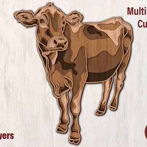 Multilayer Farm Animals Laser Cut Goat Layered Laser Cut File Highland ...