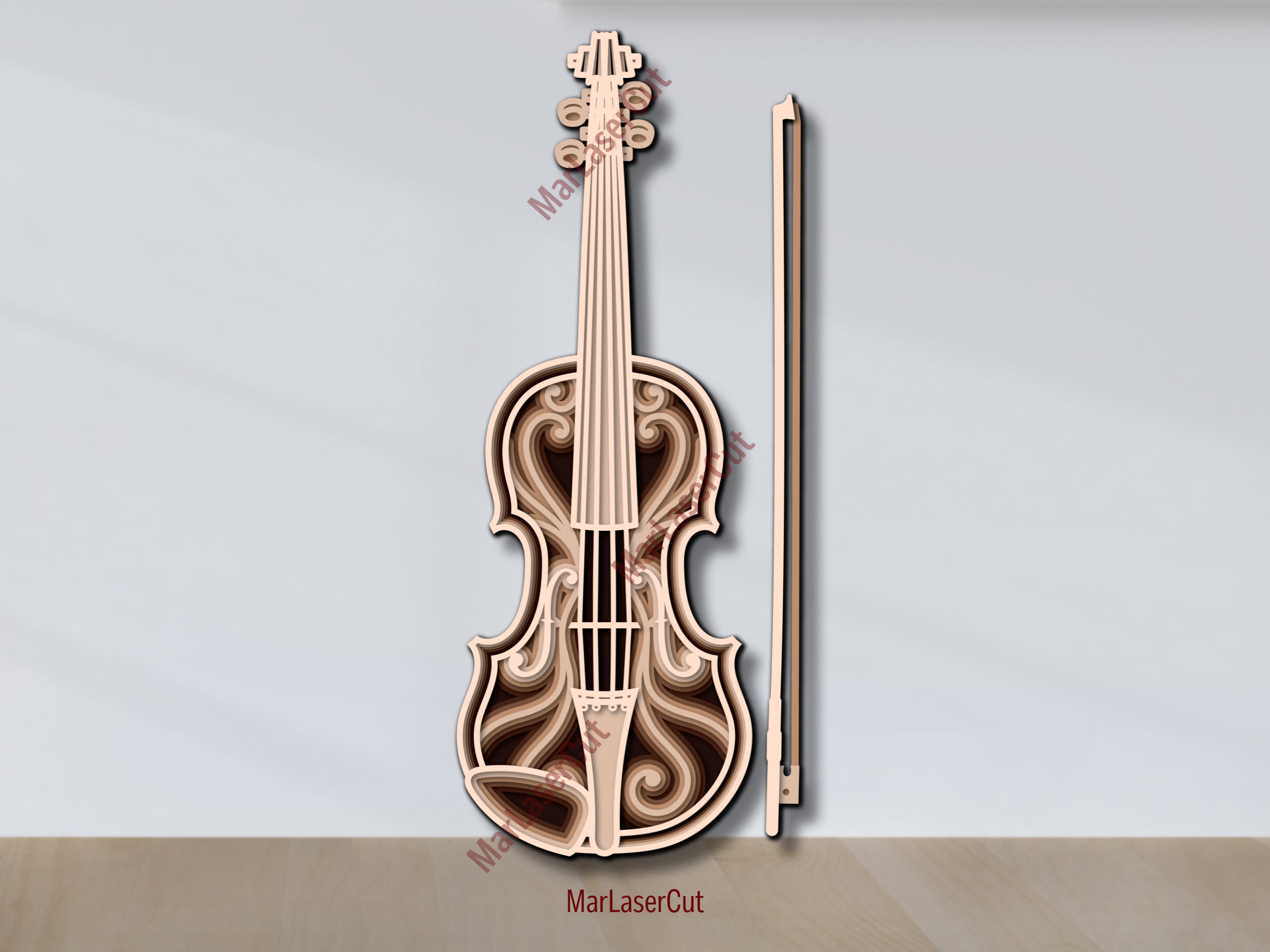 Violin Mandala Layered SVG Musical SVG Cut File 3d Layer Decorative Art ...