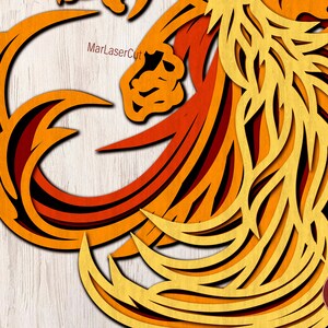 Multilayer Phoenix Laser Cut File 3D Layered Phoenix Paper Cut SVG ...