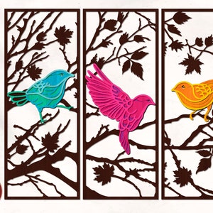 Multilayer Bird Wall Art Laser Cut File 3D Layered Bird Layered Dxf Dwg ...