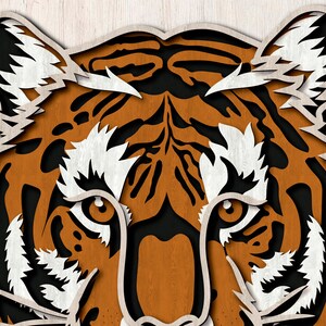 Multilayer Tiger Laser Cut File 3D Tiger Mandala Layered Dxf Dwg ...