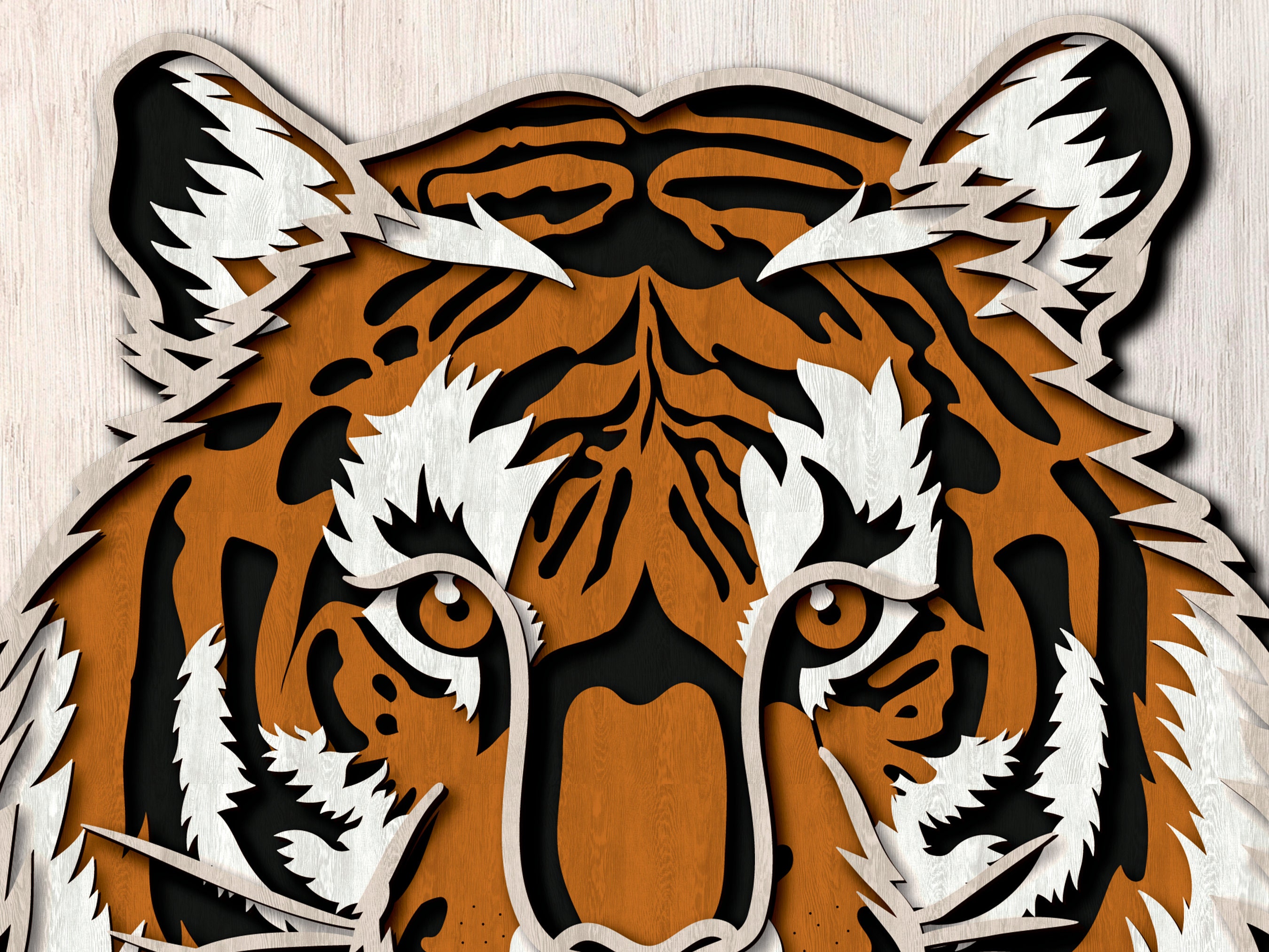 Multilayer Tiger Laser Cut File 3D Tiger Mandala Layered Dxf Dwg ...