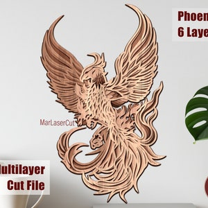 Multilayer Phoenix Laser Cut File 3D Layered Phoenix Paper Cut SVG ...