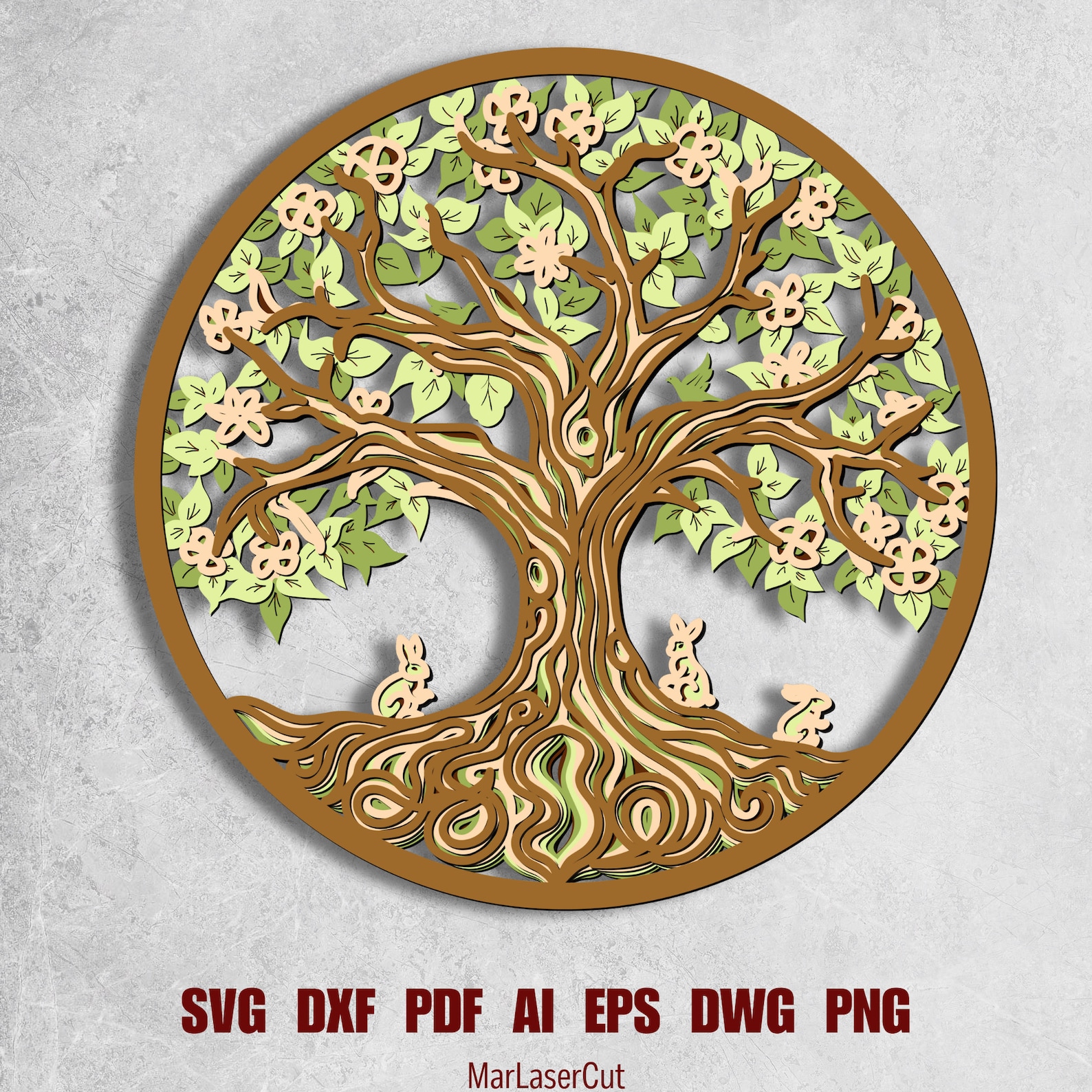 Tree of Life Layered SVG Tree of Life Svg Cut File 3d Layer Tree of ...
