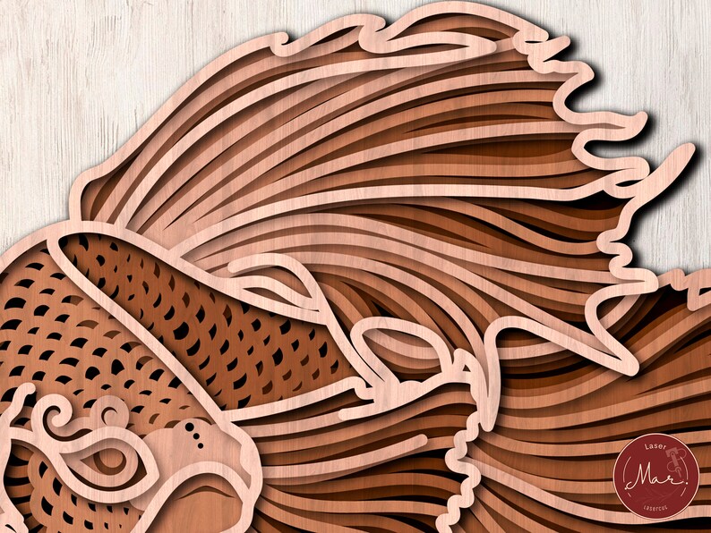 Multilayer Betta Fish Laser Cut Digital File Layered 3D Wood Mandala ...