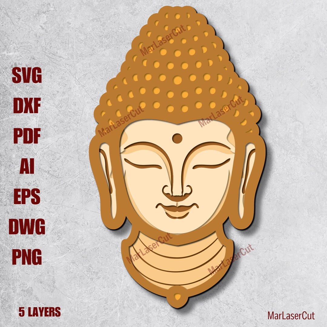 Multilayer Buddha Laser Cut File 3D Buddhism Mandala Layered Dxf Dwg ...