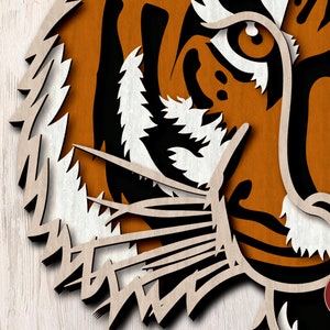 Multilayer Tiger Head Laser Cut File 3D Tiger Mandala Layered Dxf ...