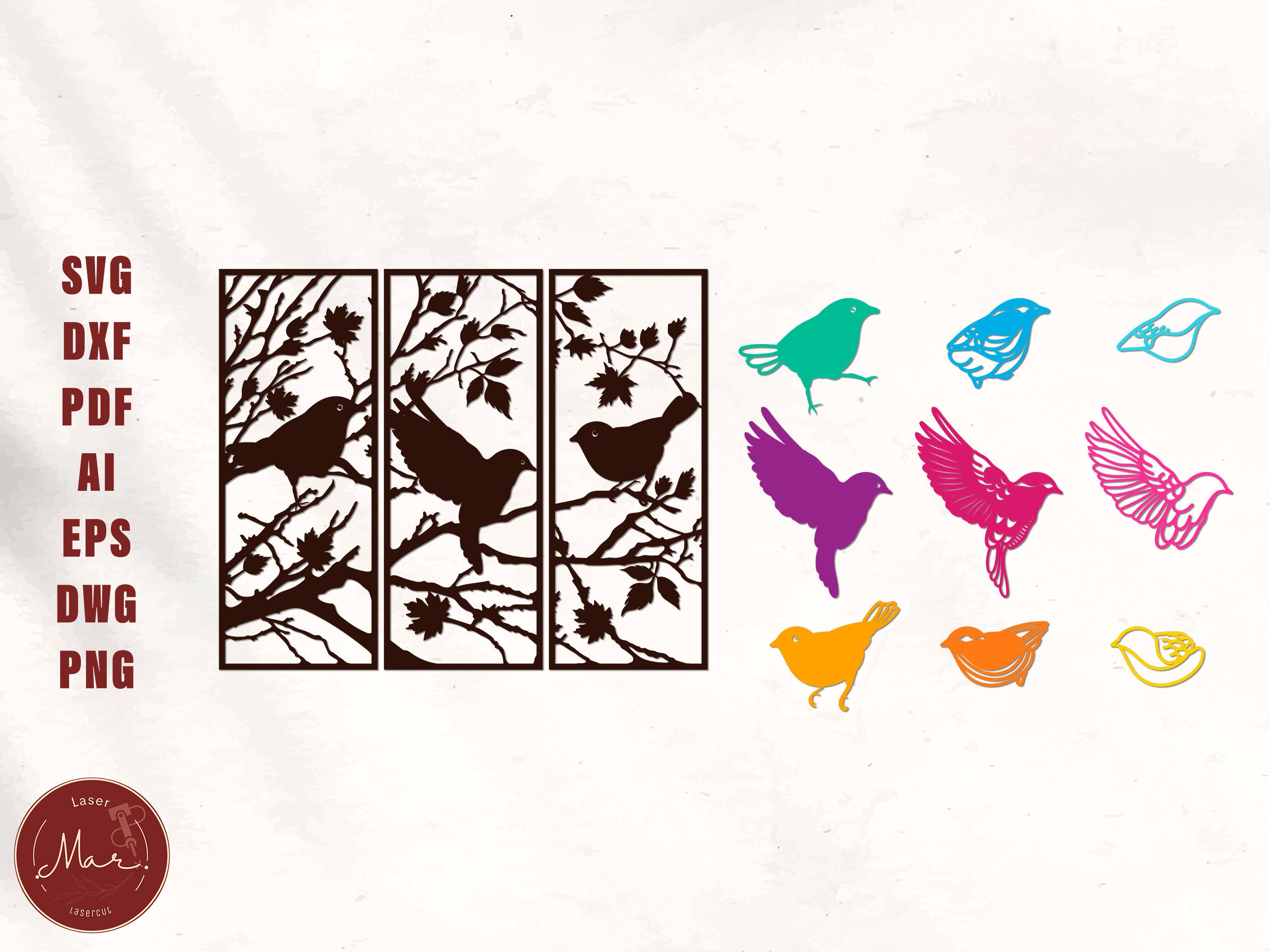 Multilayer Bird Wall Art Laser Cut File 3D Layered Bird Layered Dxf Dwg ...