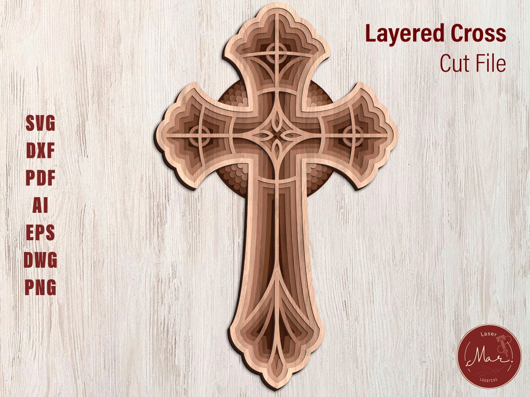 Layered Cross Laser Cut File 3D Multilayer Cross Layered Plywood ...