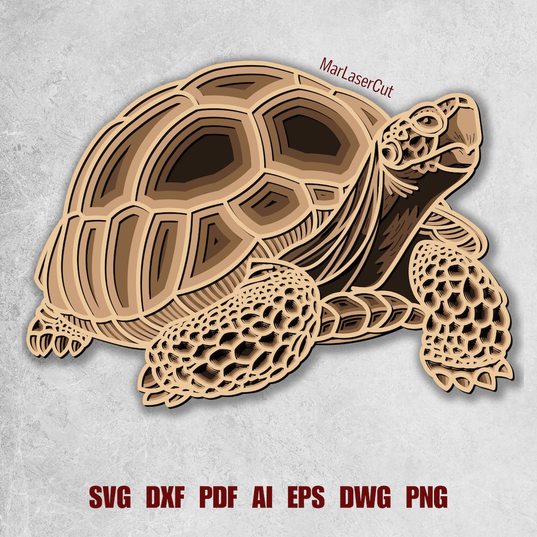 Multilayer Tortoise Laser Cut 3D File SVG Instant Download Tortoise ...