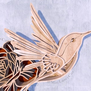 Multilayer Hummingbird Laser Cut 3D File SVG Mothers Day Multilayer ...