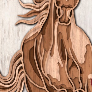Multilayer Horse Running Laser Cut File 3D Layered Horse Layered Dxf ...