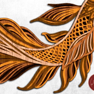 Multilayer Koi Fish Laser Cut File SVG Japanese Laser Cut Fish SVG ...