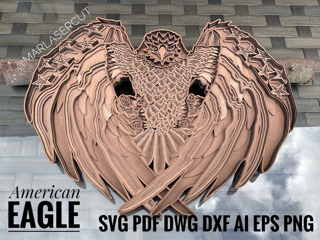 Eagle Laser Cut 3D File SVG Instant Download Vector Pattern Design ...