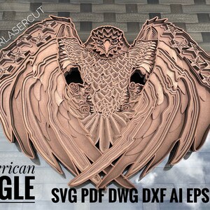 Multilayer American Eagle Laser Cut File 3D Layered Eagle Layered Dxf ...