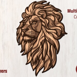 Multilayer Safari Laser Cut File Layered Laser Cut SVG Layered Lion ...