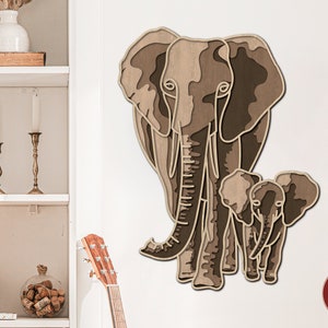 Multilayer Elephants Laser Cut File 3D Elephant Mandala Layered Dxf ...