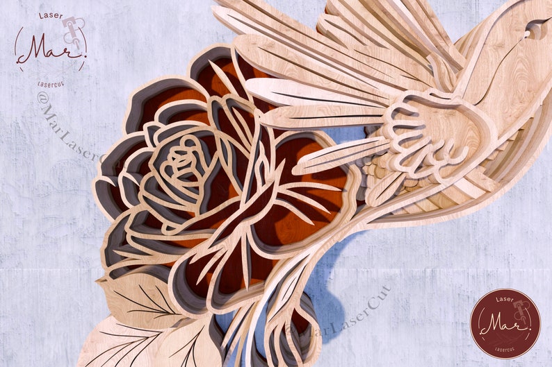 Hummingbird Laser Cut 3D File SVG Instant Download Vector - Etsy
