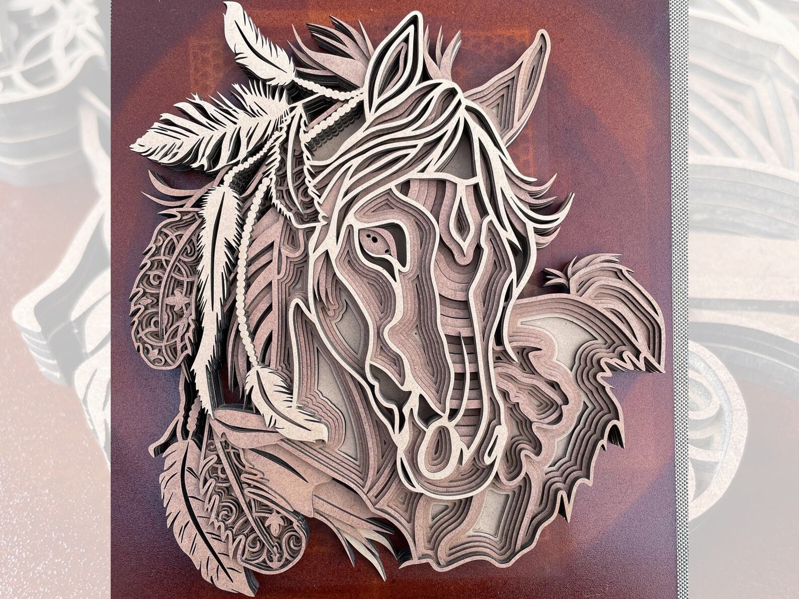 Horse Laser Cut Multilayer File Horse Mandala SVG Layer - Etsy