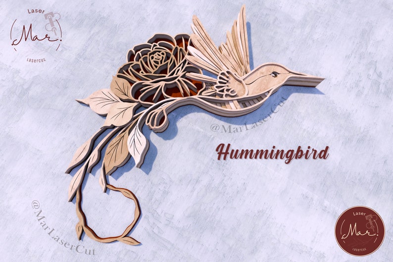 Hummingbird Laser Cut 3D File SVG Mothers Day Instant Download - Etsy