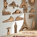 Multilayer Individual World Landmarks Laser Cut File 3D Layered World ...