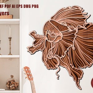 Multilayer Betta Fish Laser Cut Digital File Layered 3D Wood Mandala ...