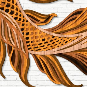 Multilayer Koi Fish Laser Cut File DXF Laser Cut Fish Mandala Koi SVG ...